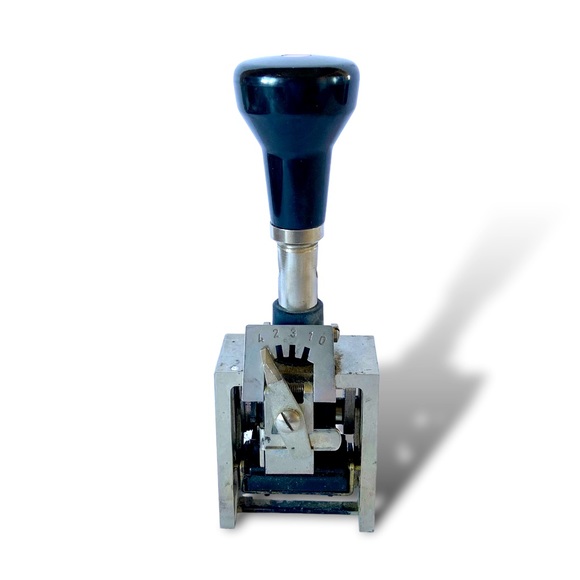 Office | Vintage Metal Ink Stamp Sequential Numbering Machine West ...